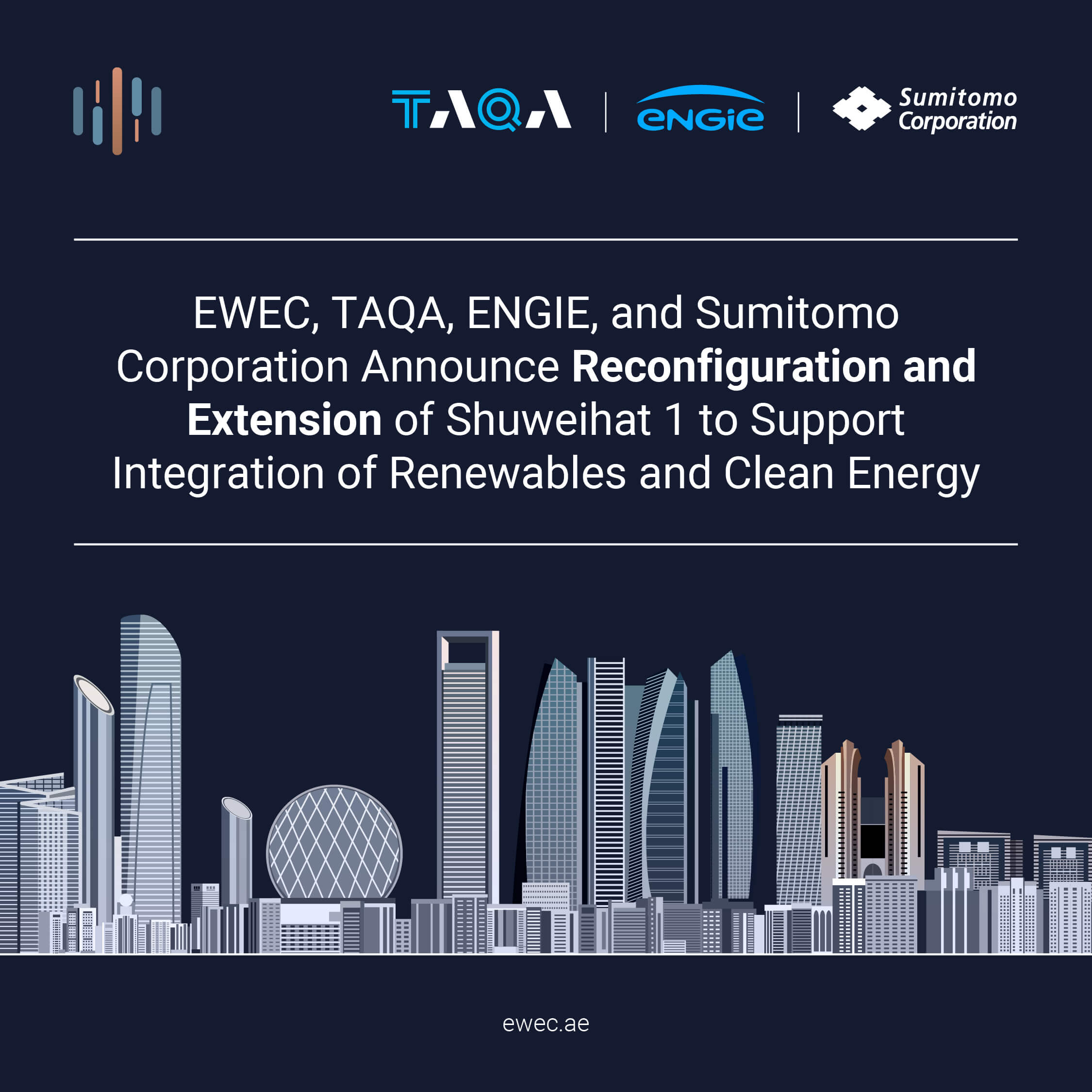 EWEC supplies power and water to the Abu Dhabi region.